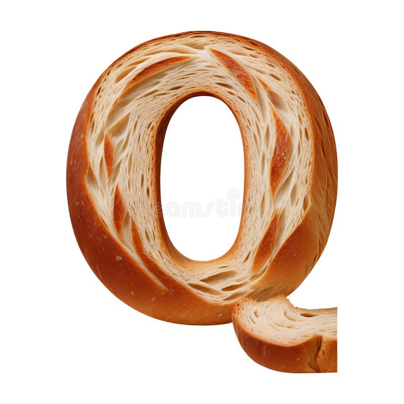 Bread Typography Text Design Uppercase Alphabet Q Stock Image ...