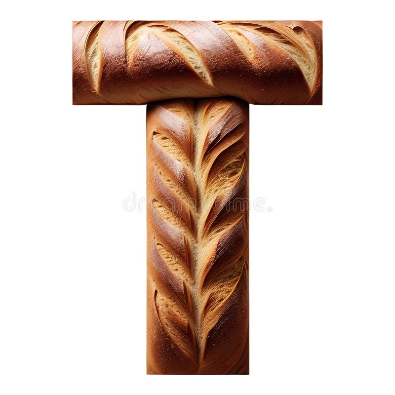 Bread Typography Text Design Uppercase Alphabet T Stock Photo ...