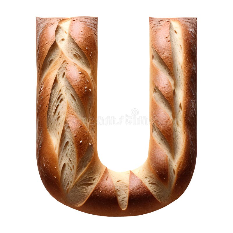 Bread Typography Text Design Uppercase Alphabet U Stock Image ...