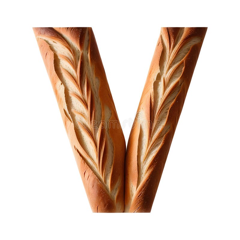 Bread Typography Text Design Uppercase Alphabet V Stock Photo ...