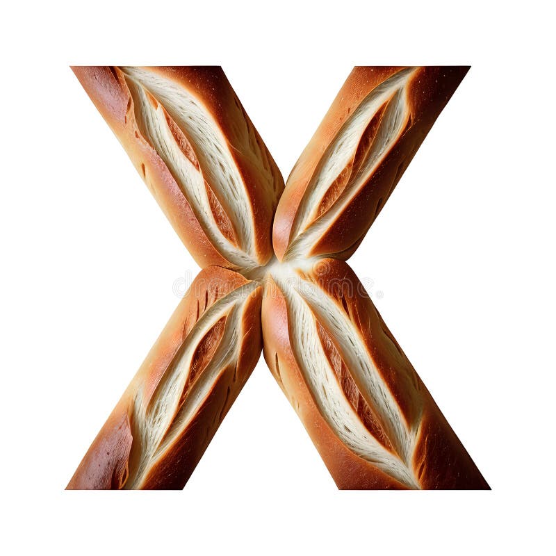 Bread Typography Text Design Uppercase Alphabet X Stock Image ...