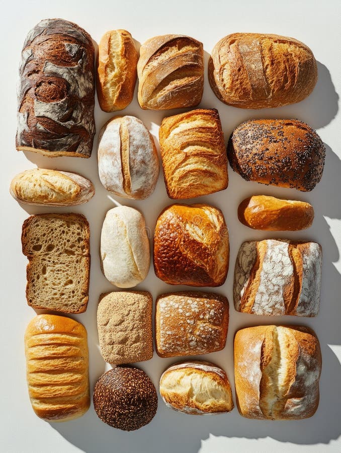 Bread Variety Display stock photo. Image of white, generated - 364502668