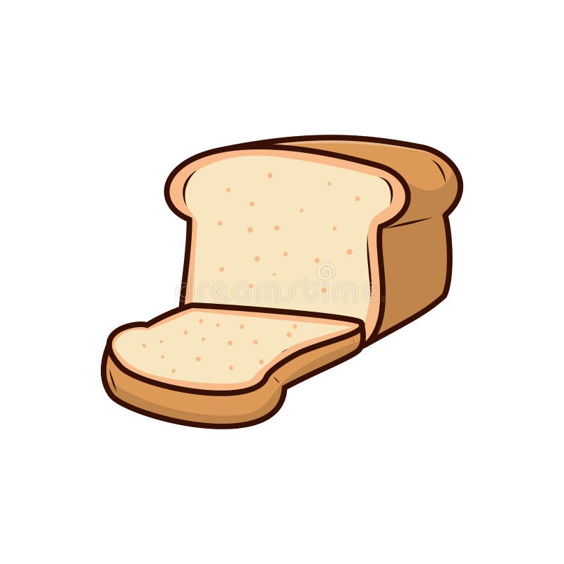 Bread Vector Illustration in Cute Cartoon Style Stock Vector ...