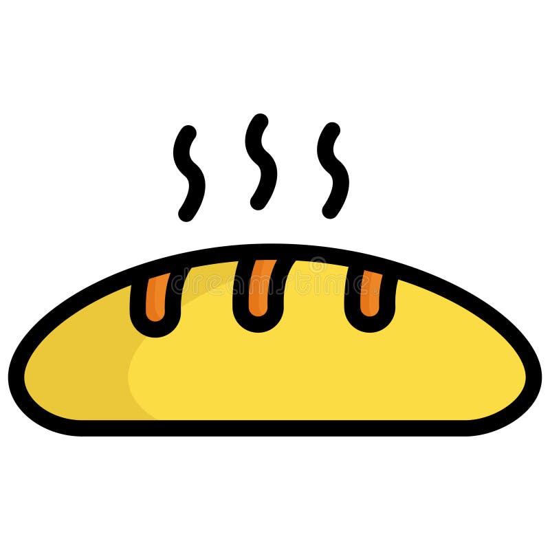 Bread Vector Outline Colored Icon. Modern Colored Outline Symbols ...