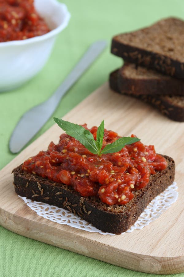 Bread and vegetable paste stock photo. Image of bread - 26933018