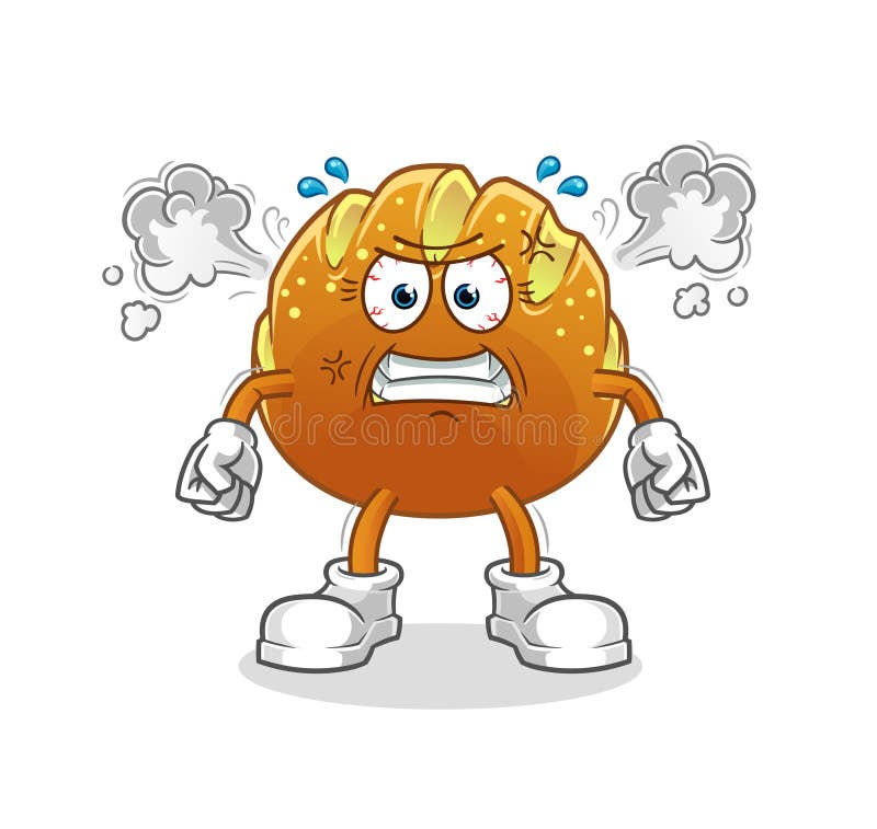 Angry Emoticon with Punch Mascot Vector Cartoon Illustration Stock ...