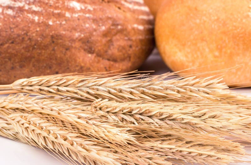 Bread and wheat stock photo. Image of backgrounds, white - 58980330