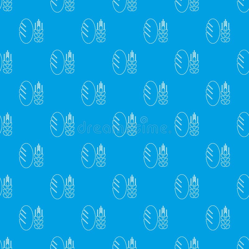 Bread Wheat Pattern Vector Seamless Blue Stock Vector - Illustration of ...