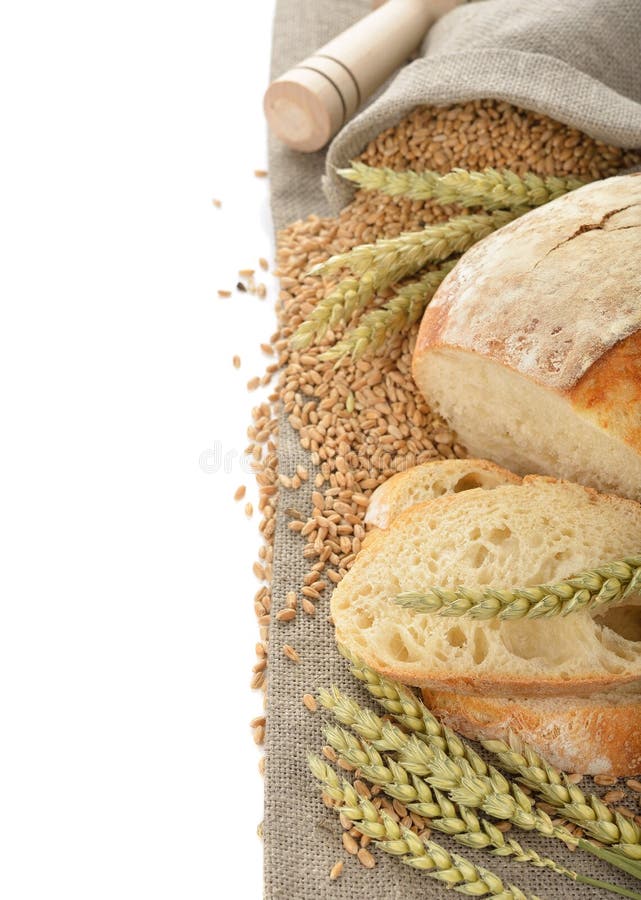 Bread and wheat stock image. Image of bread, background - 66646833