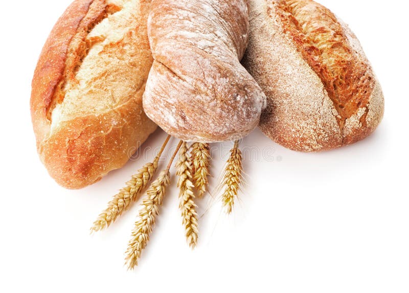 Bread on white background stock photo. Image of healthy - 142665906