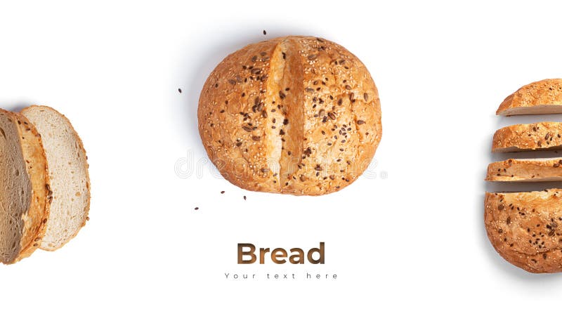 Bread on a White Background. Long Header Banner Format. Panorama ...