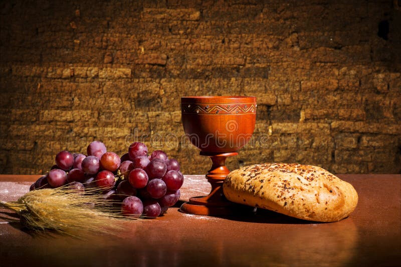 Bread and wine stock image. Image of faithful, hopeful - 62059351