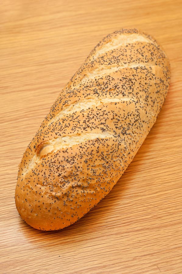 Bread on a Wooden Dining Table Stock Photo - Image of oven, kaiser ...