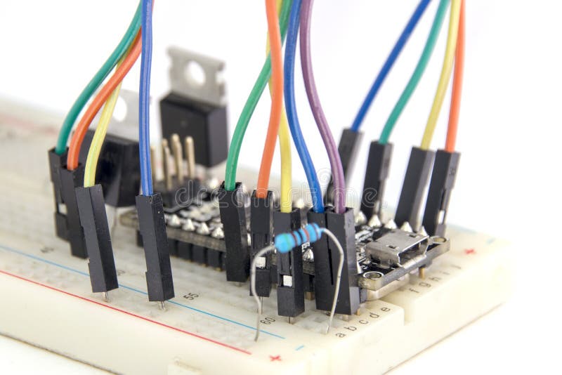 Breadboard Arduino Nano Prototyping Board Transistors Resistors LEDs ...