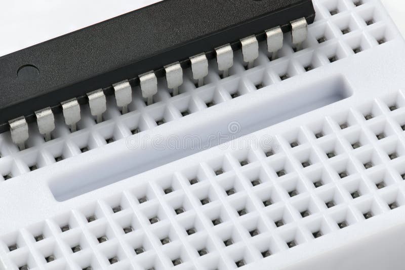 Breadboard and Microchip Closeup - Electronic Component for Digital ...