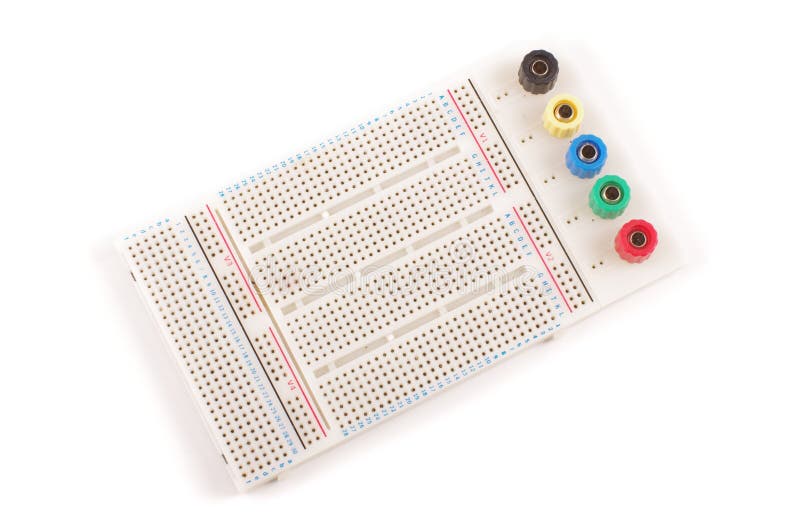 Empty Breadboard for Electronics Prototyping Isolated on the White ... Empty Breadboard for Electronics Prototyping Isolated on the White ...