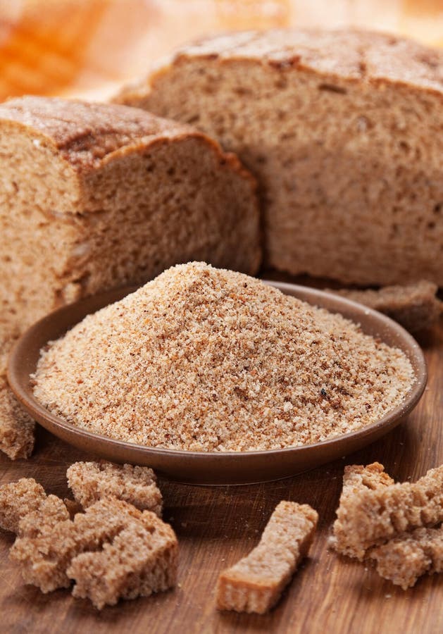 Breadcrumb with Black Bread Stock Image - Image of isolated, closeup ...