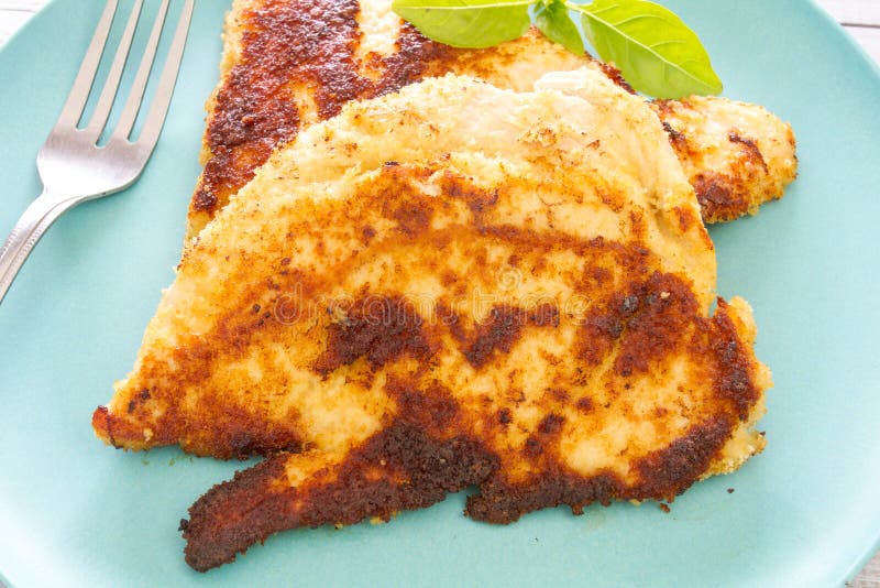 Breaded chicken cutlet stock photo. Image of milanese - 161289696
