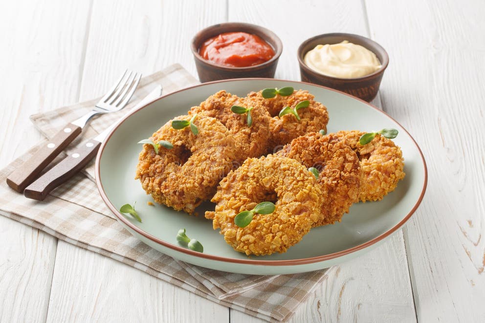 Breaded Chicken Donuts Made from Pulled Chicken with Vegetables and ...