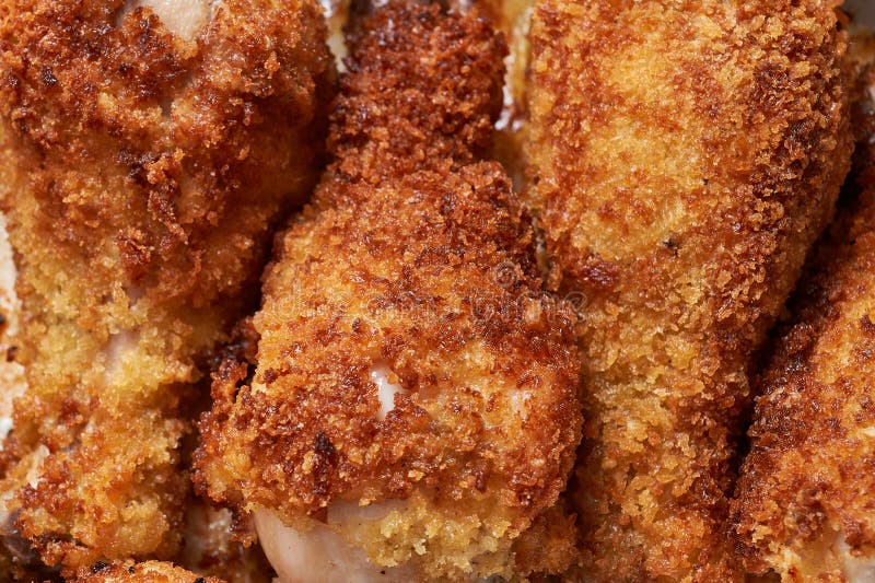 Breaded Chicken Legs Served on a Tray Stock Image - Image of protein ...