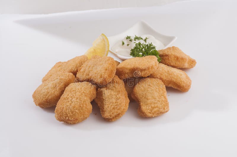 Breaded chicken nuggets stock image. Image of lunch, isolated - 90285651