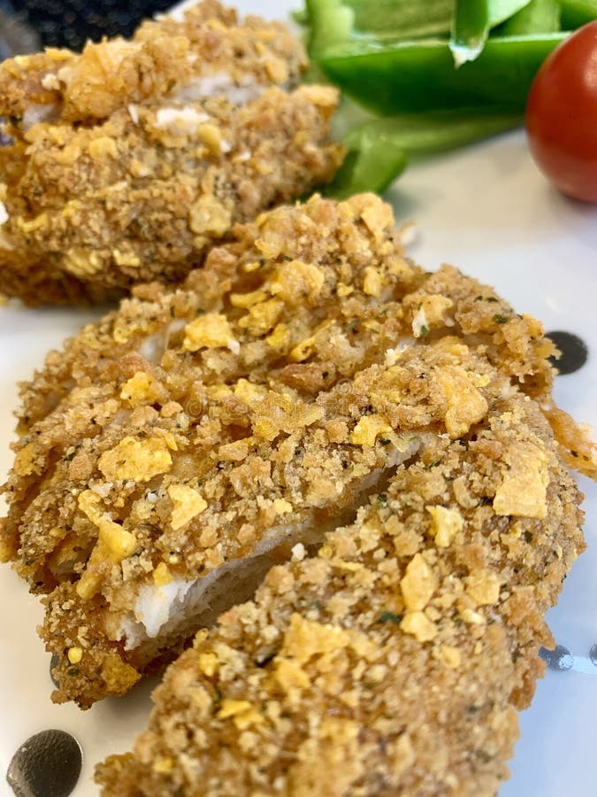 Breaded Chicken stock image. Image of cook, breast, bird - 177377905