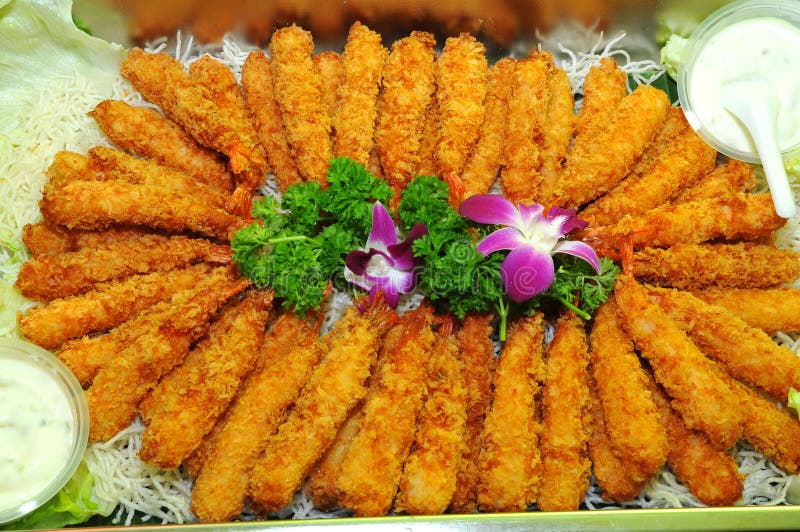 Fried Prawn cake stock photo. Image of cutlery, foods - 57589592