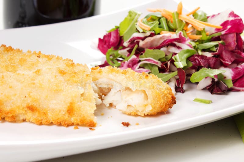 Breaded fish stock image. Image of meal, frozen, salad - 28559075