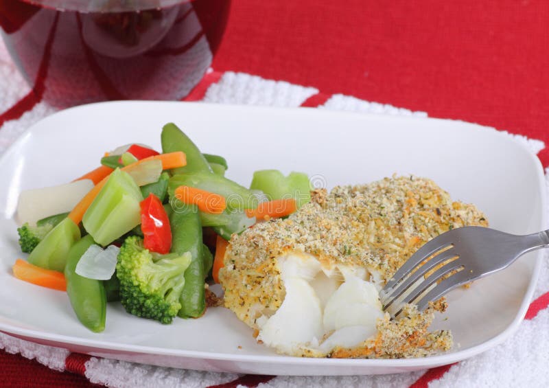 Breaded Fish Fillet Dinner stock image. Image of grain - 10247589