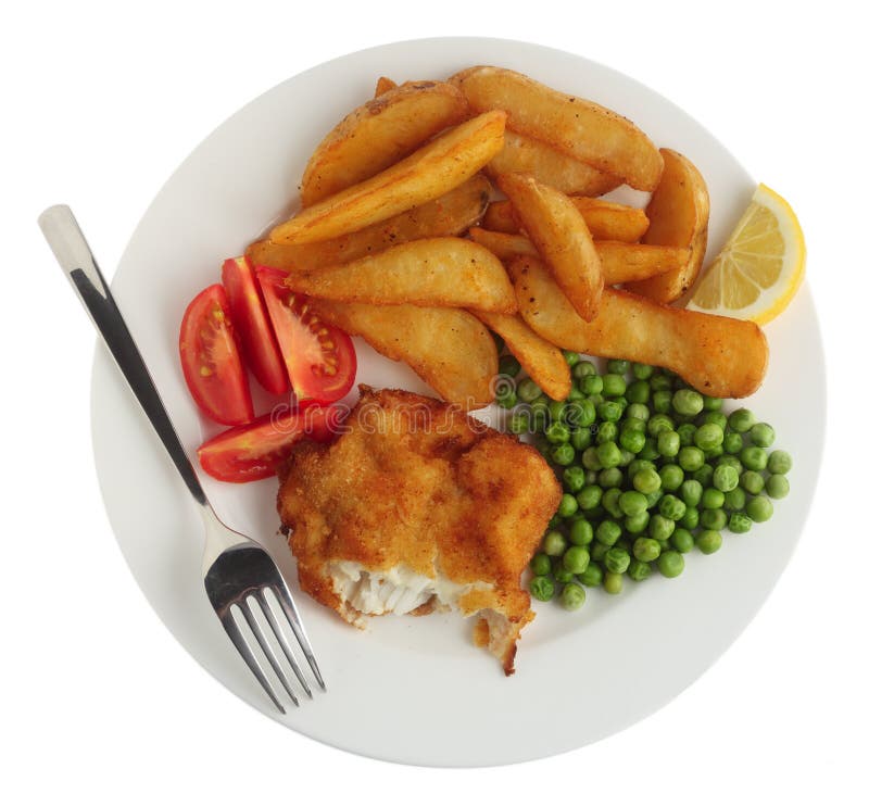 Breaded Fish Fillet Meal From Above Stock Image - Image of fried, lemon ...
