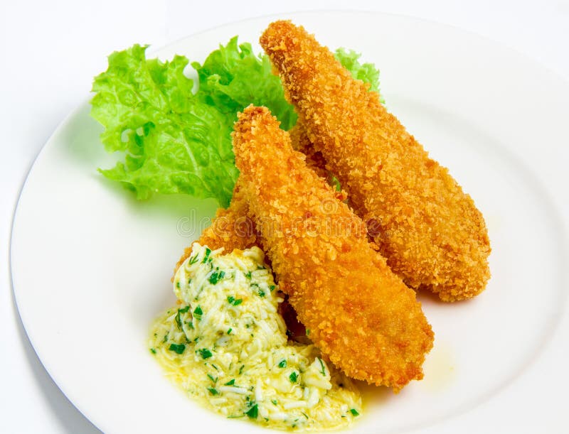 Breaded fish fillets stock image. Image of meal, food - 47087521