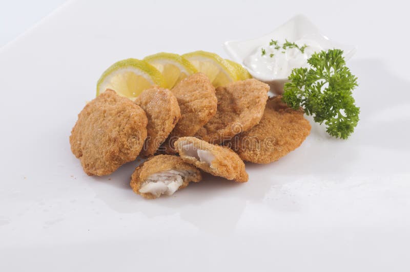 Breaded fish Nuggets stock image. Image of fried, white - 90285457
