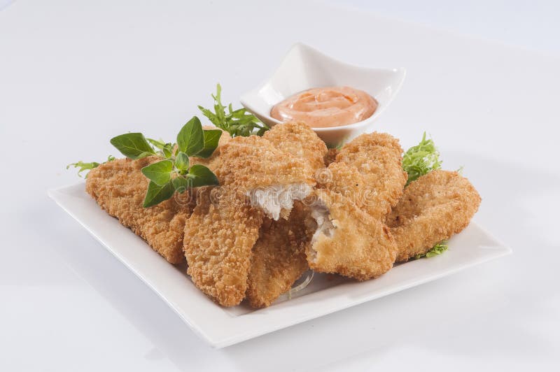 Breaded Fish Nuggets stock image. Image of healthy, crispy - 90285681