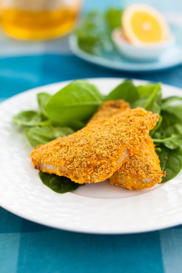 Breaded fish steak stock image. Image of chop, taste - 11783499