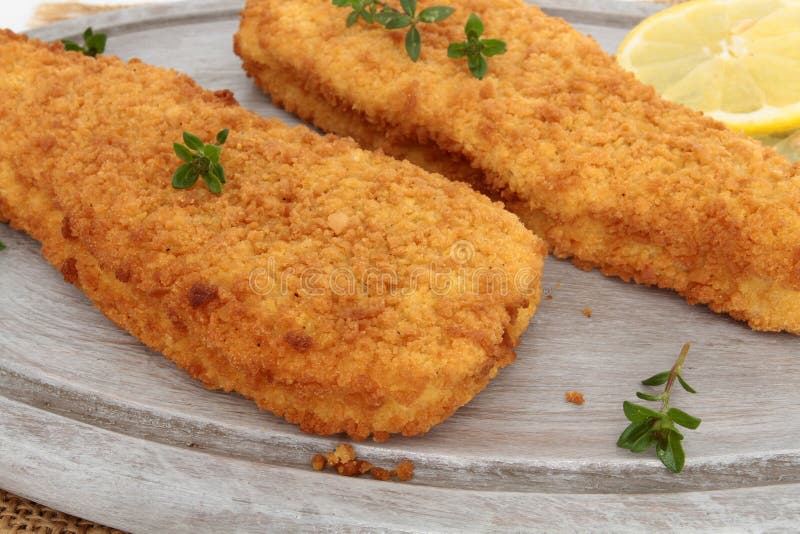 Breaded fish stock image. Image of white, crumbed, hake - 90201505