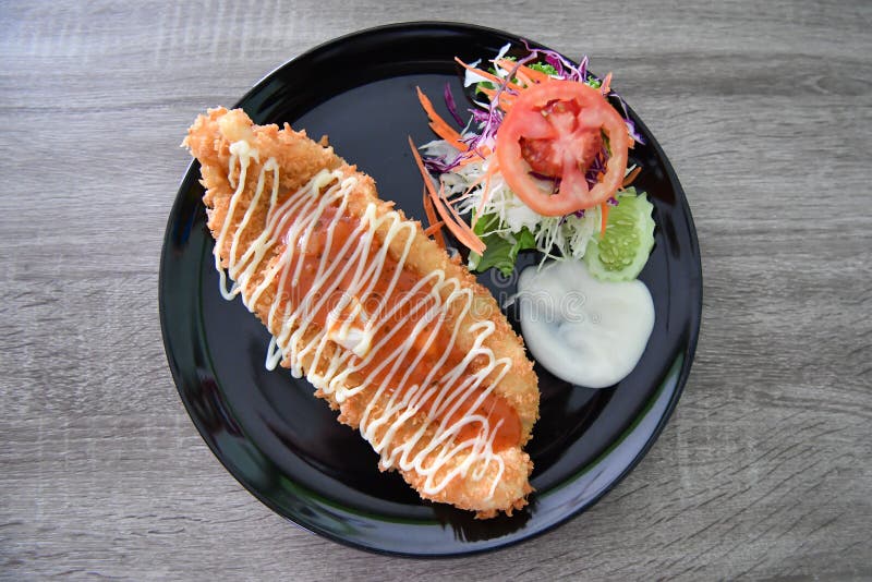 Breaded fried fish Dolly. stock photo. Image of roasted - 85534334