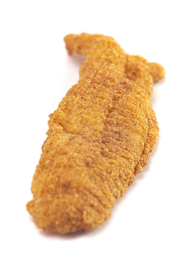 Breaded and Fried Fish Fillets on a White Background Stock Photo ...