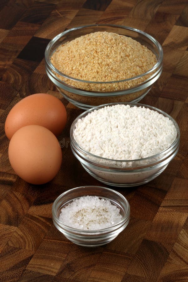 Breaded ingredients stock photo. Image of eggs, bread - 14614952