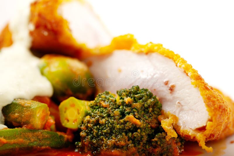 Breaded meat stock image. Image of tender, vegetables - 18625389