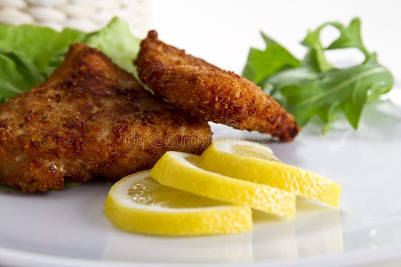 Breaded meat stock image. Image of fillet, breast, lettuce - 26209453
