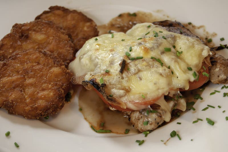 Breaded Meat with Melted Cheese Stock Photo - Image of meat, plate ...