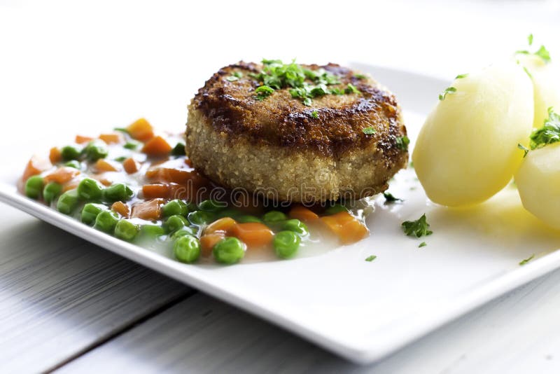 Breaded meat stock image. Image of plate, food, sauce - 44752239