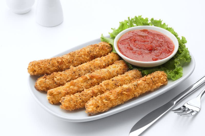 Breaded Mozzarella Cheese Sticks Fried Stock Image - Image of seafood ...