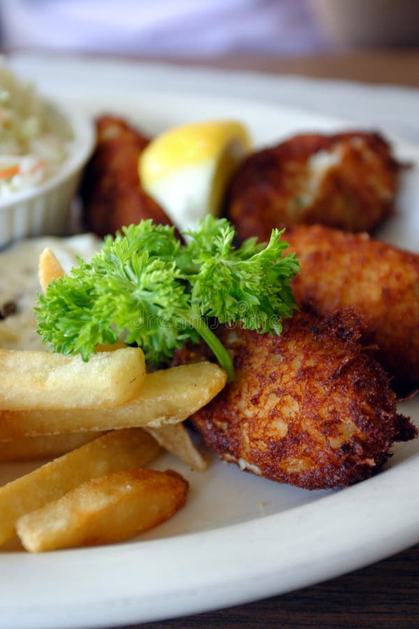 Breaded Scampi Tails Salad Leaves Stock Photos - Free & Royalty-Free ...