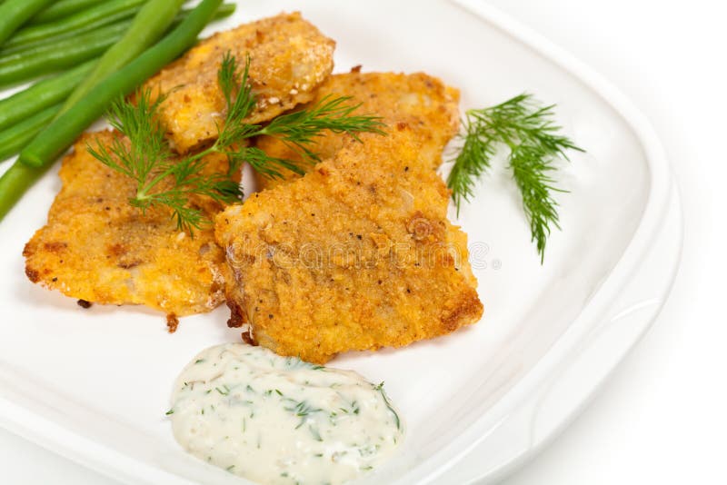 Breaded White Fish Fillets stock image. Image of gold - 51306435