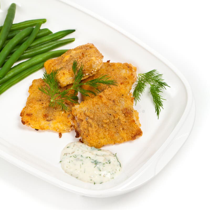 Breaded White Fish Fillets stock photo. Image of gourmet - 51306438