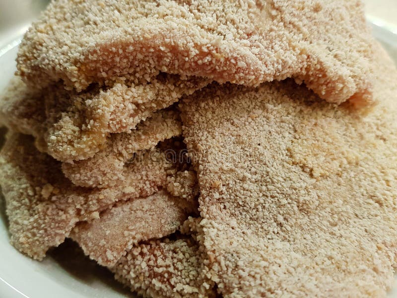 Breaded wiener schnitzel stock image. Image of meal - 278175349