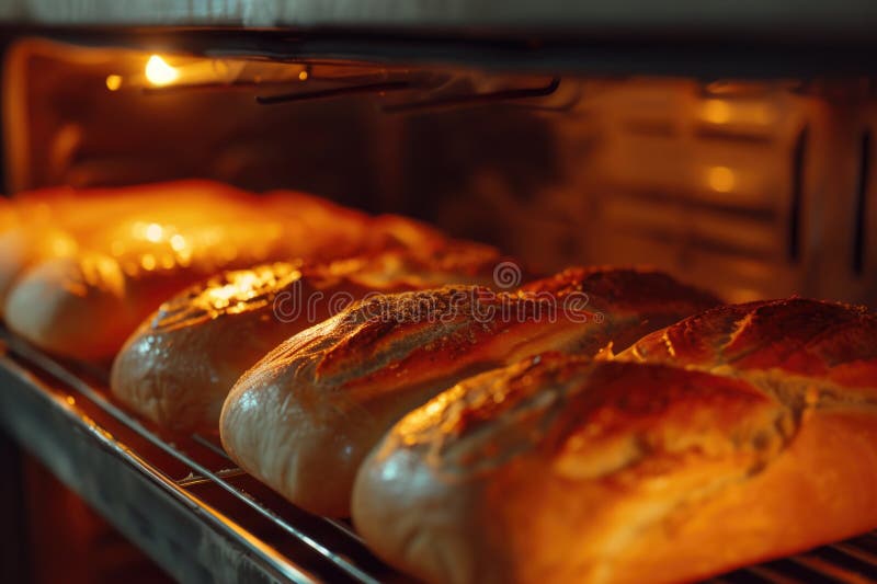 Breads Baking in the Oven. Perfect for Food-related Projects Stock ...