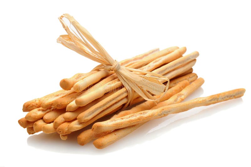 Breadsticks in Jar on Its Side Tied with Raffia Stock Image - Image of ...