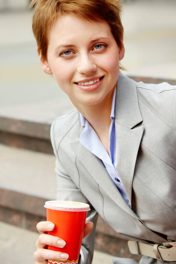 During break stock image. Image of confident, female - 18591533